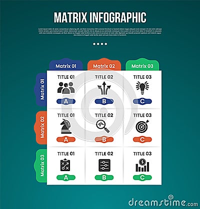 Matrix Structure Dimensions Template Infographic With Creative ...