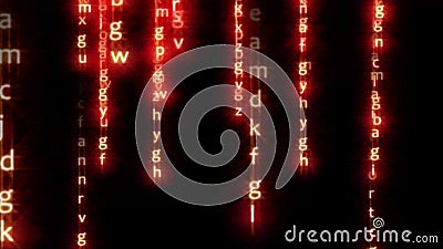 Matrix Style Alphabet Code Animation. Futuristic Binary Rain of ...