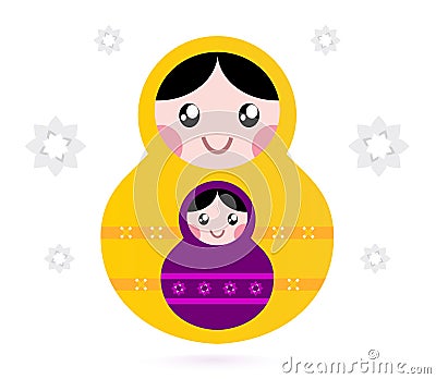 Matryoshka Dolls Cartoon Vector | CartoonDealer.com #23449955