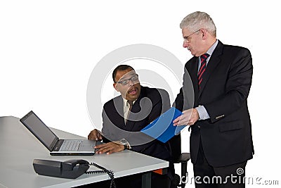 Mature Businessman Being Instructed By His Boss Stock Image ...