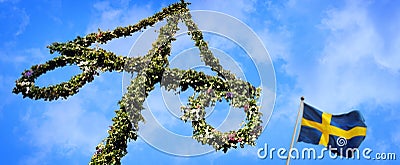 Maypole Decorated With Swedish Flag Royalty-Free Stock Image ...