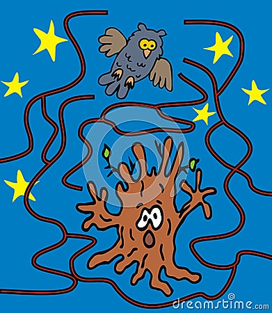 Maze,haunted Tree Vector Illustration | CartoonDealer.com #50807190