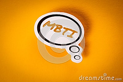 MBTI, Myers-Briggs Type Indicator. Speech Bubble With Text On Yellow ...