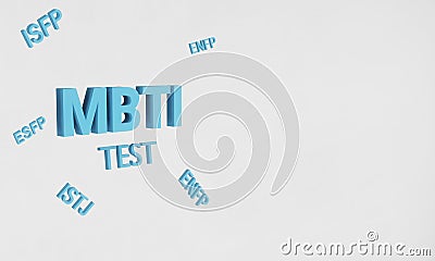 MBTI Test. White Letters Are Isolated On A White Background. 3D Render ...