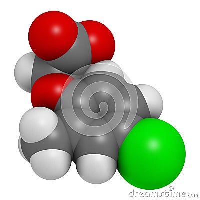 MCPA 2-methyl-4-chlorophenoxyacetic Acid Herbicide Molecule. 3D ...