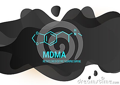 MDMA Structural Chemical Formula With Liquid Fluid Shapes On White ...