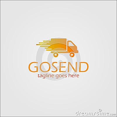 Go Send Logo Design Template Cartoon Vector | CartoonDealer.com #235411299