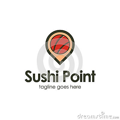 Sushi Point Logo Design Template Cartoon Vector | CartoonDealer.com ...