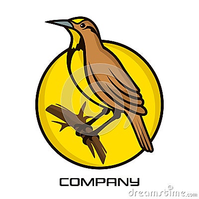 Meadowlark Bird Logo. Vector Illustration. | CartoonDealer.com #141356837