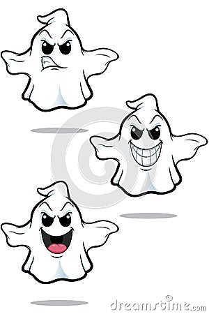 Mean Cartoon Ghost Set Vector Illustration | CartoonDealer.com #45601896
