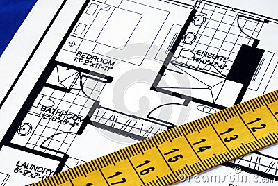 Measure The Floorplan With A Measuring Tape Royalty-Free Stock ...