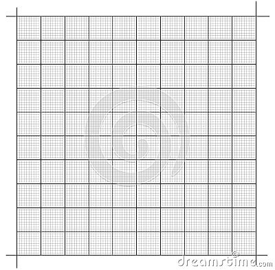 Measured Grid. Graph Plotting Grid. Corner Ruler With Measurement ...