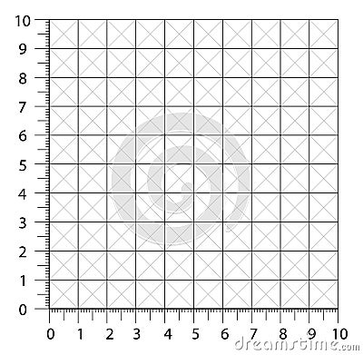 Measured Grid. Graph Plotting Grid. Corner Ruler With Sets Of ...
