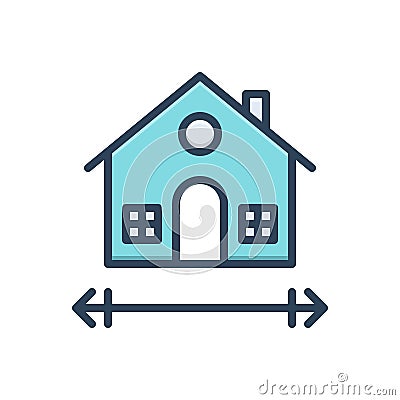 Color Illustration Icon For Measured, Blueprint And Dimensions ...