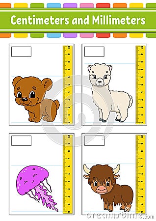 Measuring Length In Centimeter And Millimeter. Education Developing ...