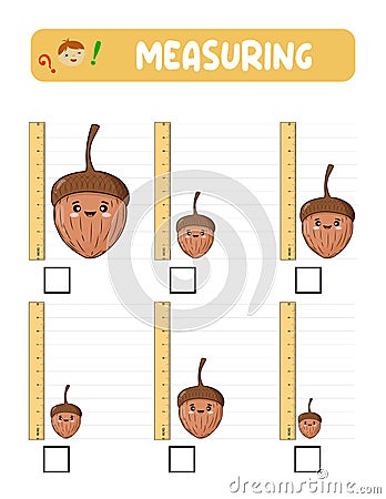 Measuring Length With Ruler. Education Developing Worksheet. Practice ...