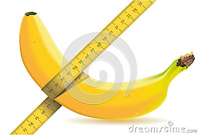 Measuring One Banana With Tape Measure Royalty Free Stock Photo - Image ...