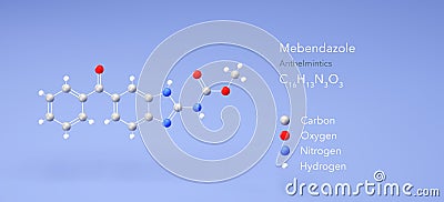 Mebendazole Molecule, Molecular Structures, Antihelminthic Agent, 3d ...