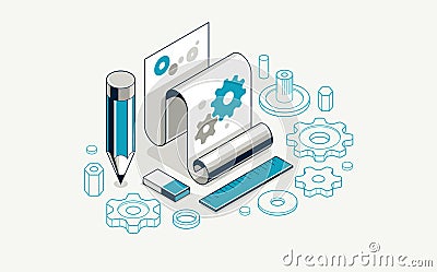 Mechanical Engineering Project Concept, Engine Draft Plan Drawing ...