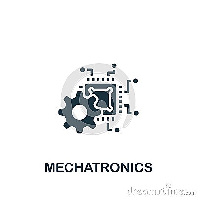Mechatronics Icon. Monochrome Simple Sign From Engineering Collection ...