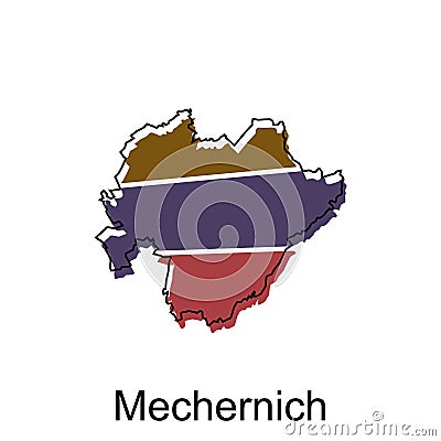 Mechernich City Of Germany Map Vector Illustration, Vector Template ...