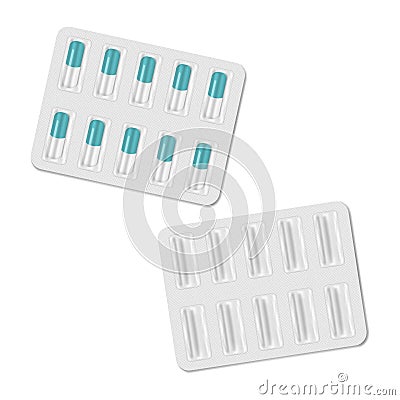 Medical Capsule Blister Pack - Front And Back. Pharmaceutical Packaging ...