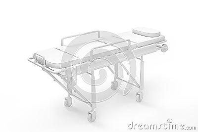 Medical Gurney On White Background. 3D Illustration Royalty-Free ...