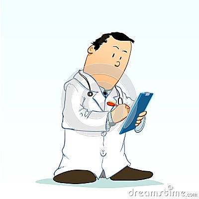Medical Toons - Doctor Writing Cartoon Vector | CartoonDealer.com #17912397