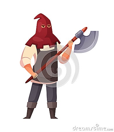 Medieval Masked Executioner Composition Vector Illustration ...