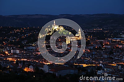 Medieval City By Night Stock Image - Image: 716901