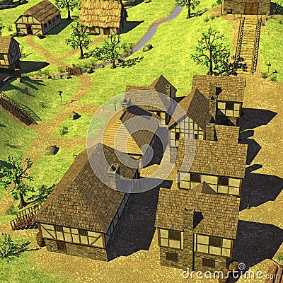 Medieval Country Village Stock Images - Image: 23518164