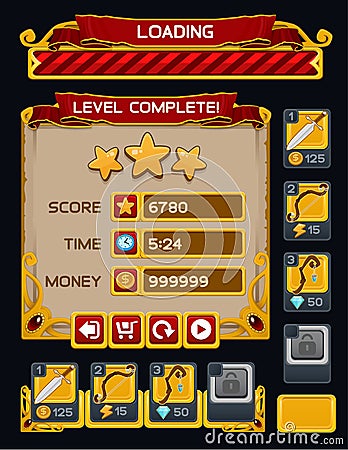 Medieval Game GUI Pack Vector Illustration | CartoonDealer.com #48467836