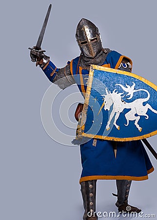 Medieval Knight Is Attacking Stock Photo - Image: 24453090