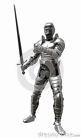 Medieval Knight In Shining Armour - Sword Back Stock Photos - Image ...