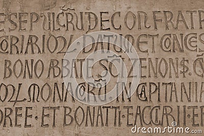 Medieval Latin Catholic Inscription Stock Images - Image: 10015444