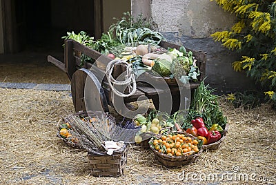 Medieval Market Stall Selling Fruit Royalty Free Stock Photo - Image ...