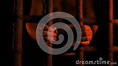 Medieval Prisoner in Fire Light Stock Video - Video of poor, medieval ...