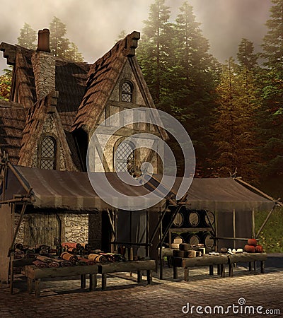 Medieval Shop And Market Stock Images - Image: 23126034