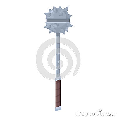 Medieval Spiked Mace Weapon Standing On White Background Vector ...