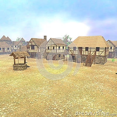 Medieval Town Render Stock Image | CartoonDealer.com #23518051