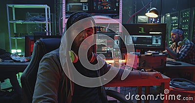 Hacker Smoking and Drinking Beer Stock Video - Video of digital ...