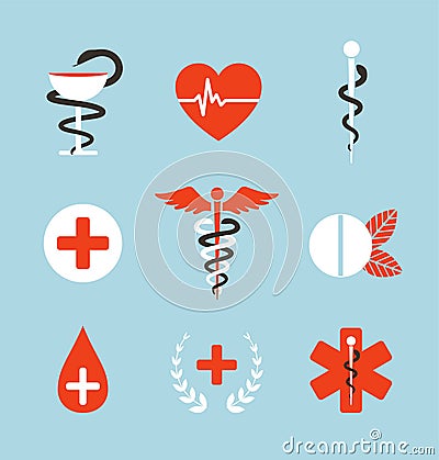 Medizinische Symbol-Emblem-und Zeichen-Sammlung Vektor Abbildung - Bild ...