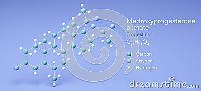 Medroxyprogesterone Acetate Molecule, Molecular Structures, Progestins ...