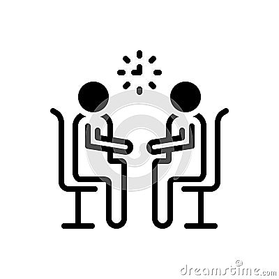 Black Solid Icon For Meet, Converge And Conjoin Vector Illustration ...