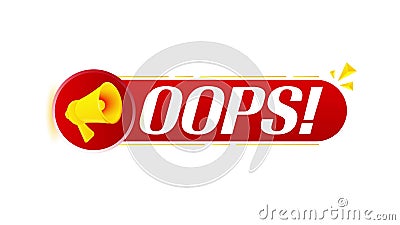 Megaphone with Oops Banner on White Background. Web Design. 4K Video ...