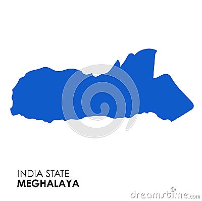 Meghalaya Map Of Indian State. Meghalaya Map Vector Illustration. Meghalaya Map On White ...