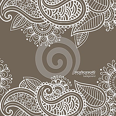 Mehendi Abstract Background Vector Illustration | CartoonDealer.com ...