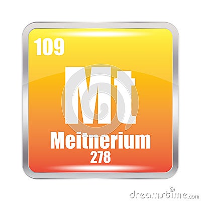Meitnerium Icon. Mt Chemical Element. Atomic Number 109. Mass 278 ...