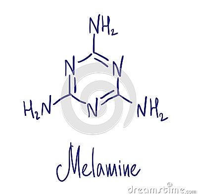 Melamine Chemical Structure. Vector Illustration Hand Drawn ...