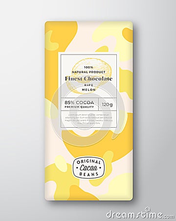 Melon Chocolate Label. Abstract Shapes Vector Packaging Design Layout ...